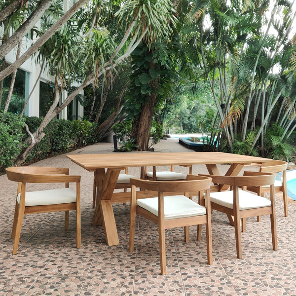 Panama Jack Bali Teak Rectangular 6 - Person Outdoor Dining Set | Wayfair